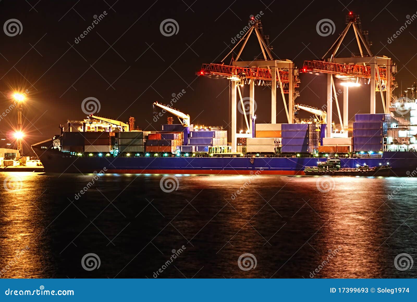Port Warehouse with Cargoes and Containers Stock Image - Image of ...