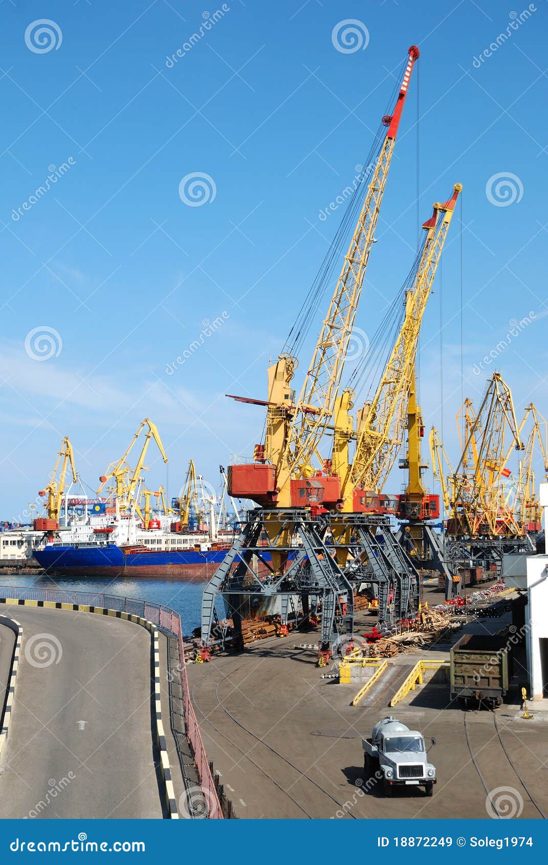 Port Warehouse with Cargoes and Containers Stock Image - Image of port ...