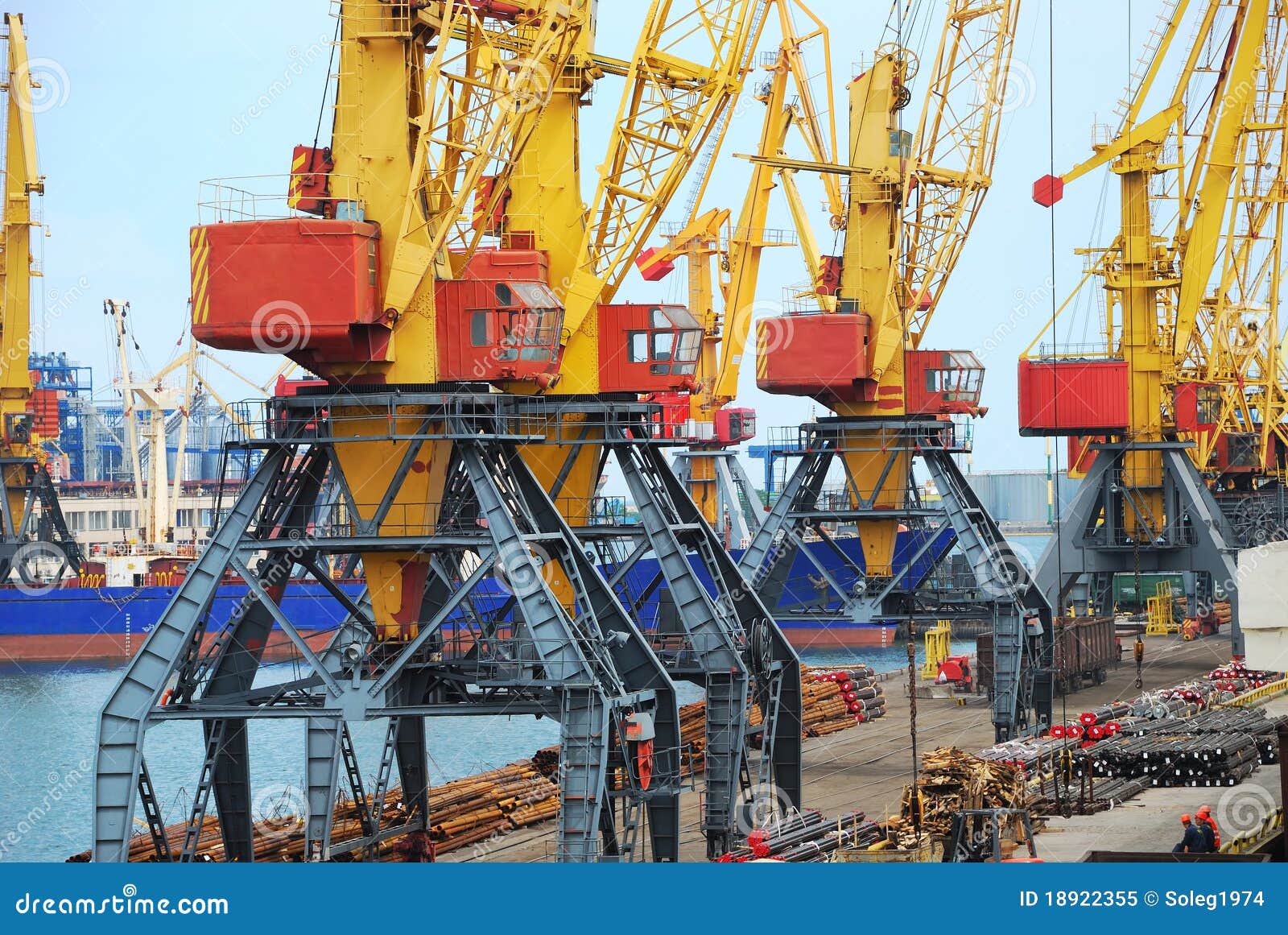 Port Warehouse with Cargoes and Containers Stock Image - Image of ...