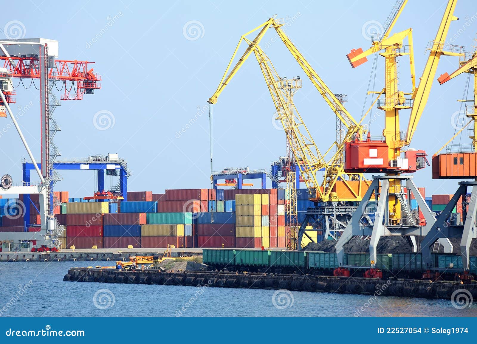 Port Warehouse with Cargoes and Containers Stock Photo - Image of cargo ...