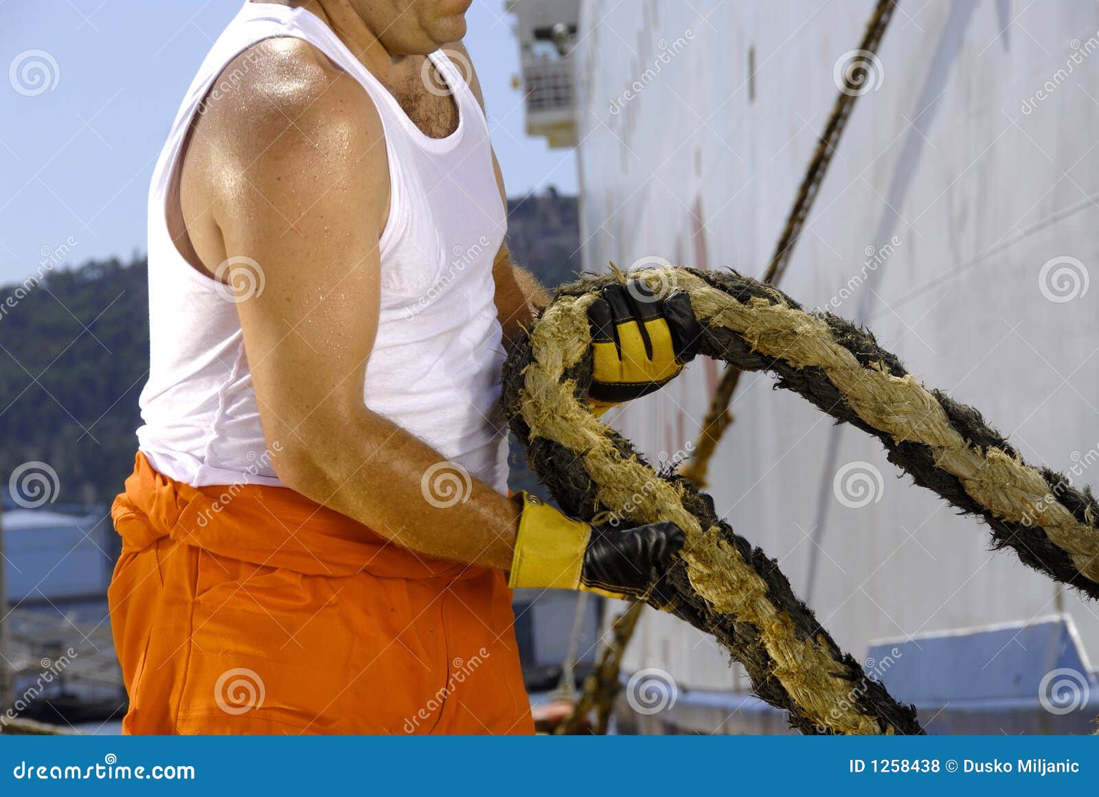 Port worker 2 stock photo. Image of glove, string, hand - 1258438