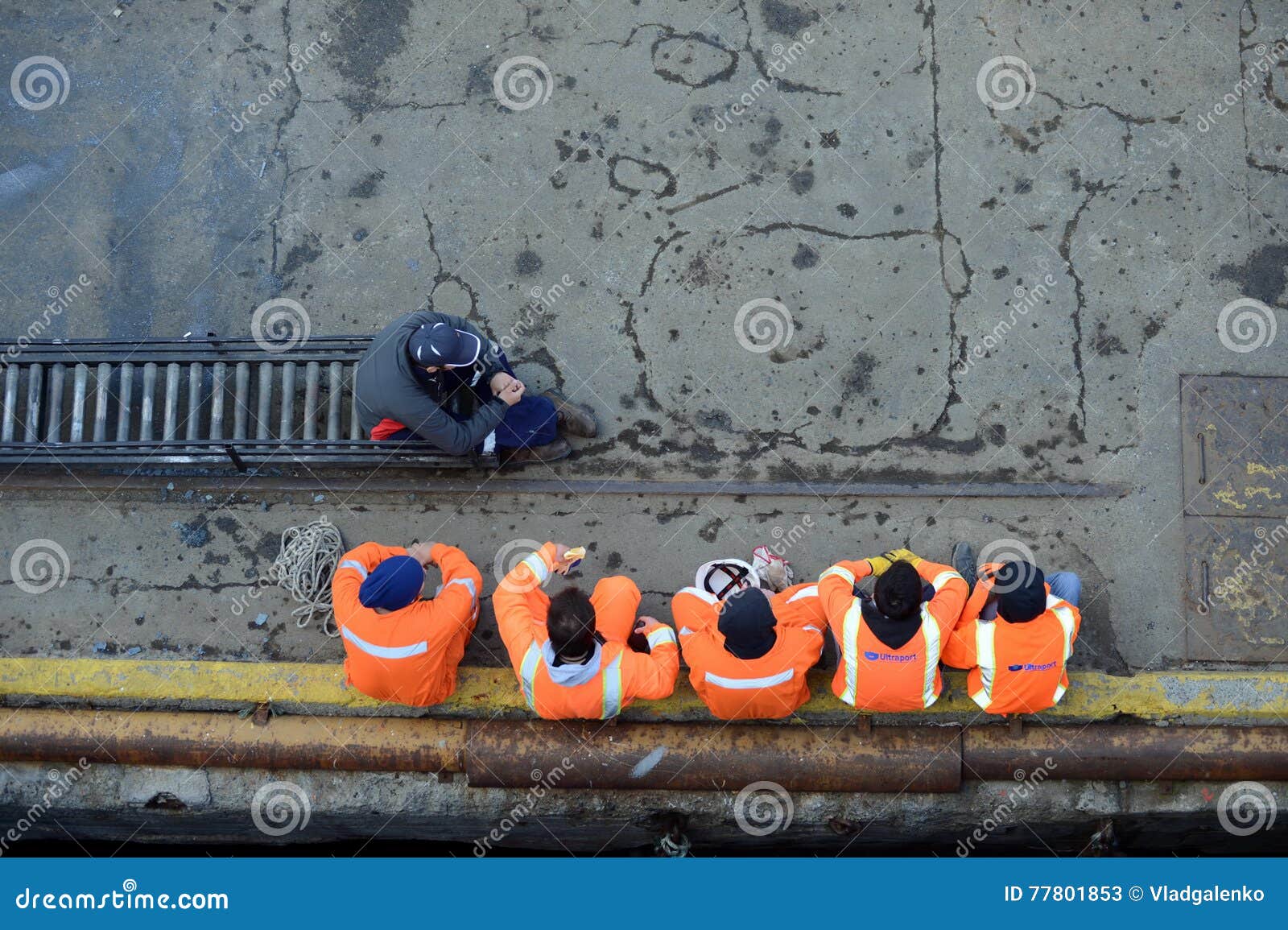Port Workers on the Docks of Port of Punta Arenas. Editorial Stock ...