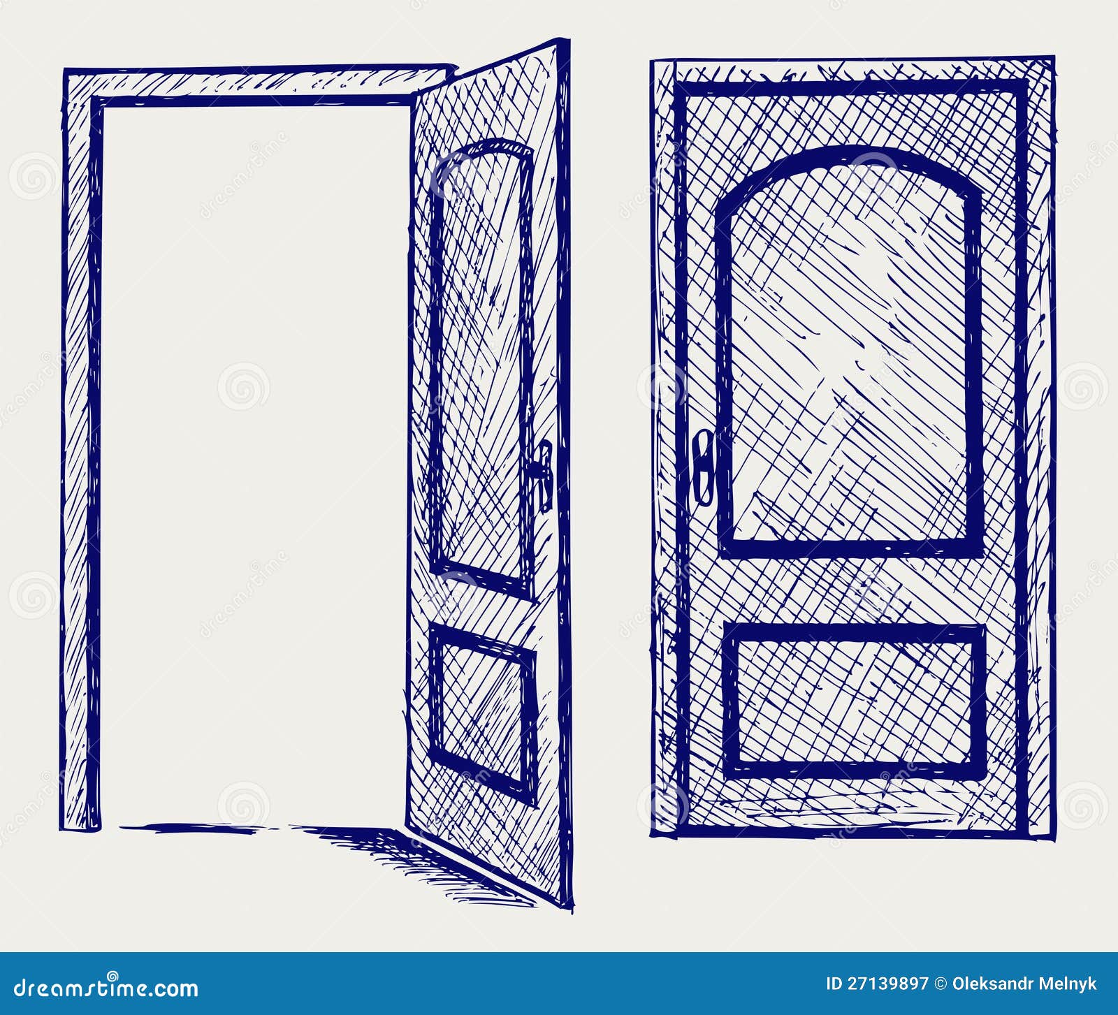 Porta aperta illustrazione vettoriale. Illustrazione di antico - 27139897