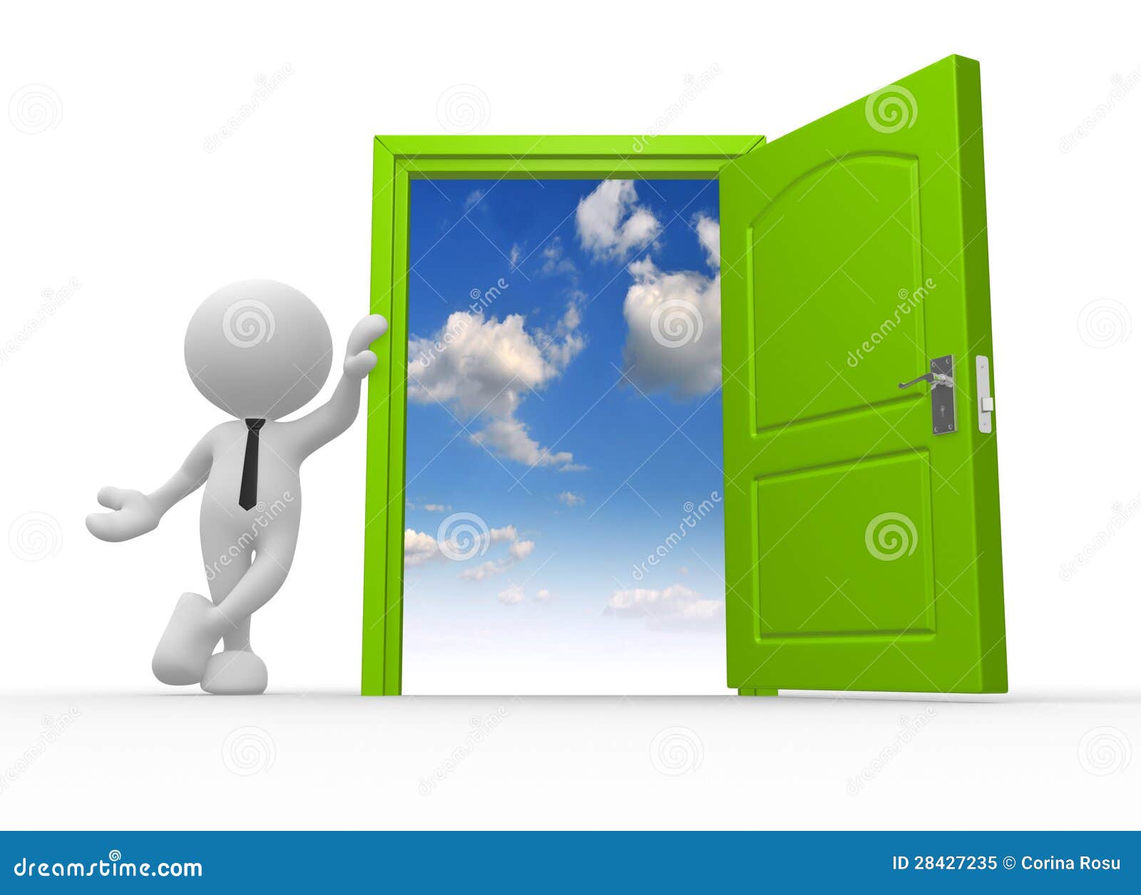 Porta aperta illustrazione di stock. Illustrazione di avanti - 28427235