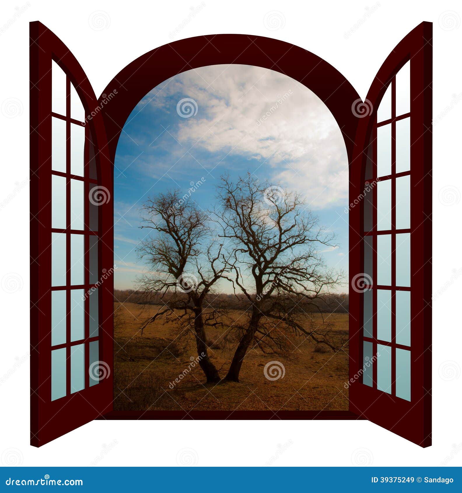 Porta aperta illustrazione di stock. Illustrazione di erba - 39375249