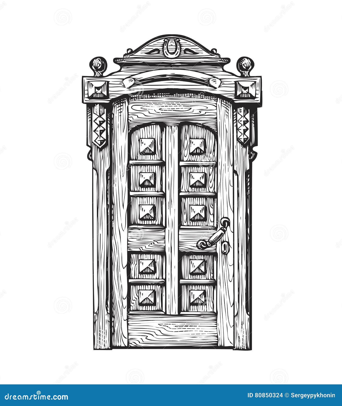 Porta D'annata Disegnata a Mano Illustrazione Di Vettore Di Schizzo ... Porta D'annata Disegnata a Mano Illustrazione Di Vettore Di Schizzo ...