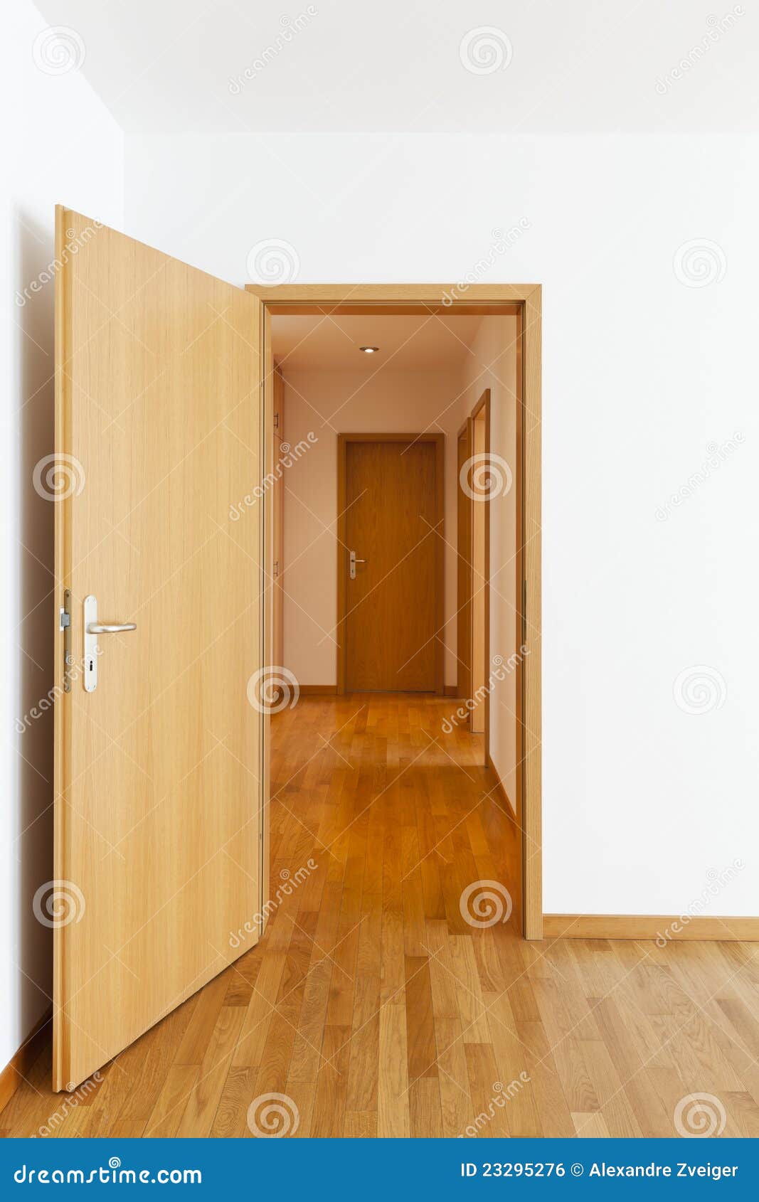 Porta de madeira aberta foto de stock. Imagem de casa - 23295276