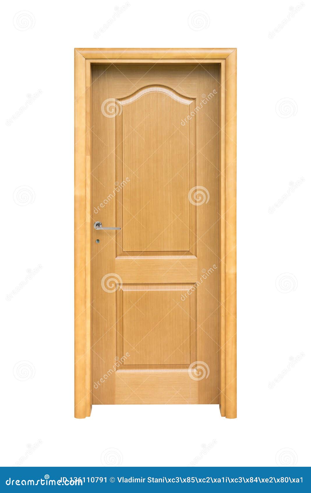 Porta De Madeira Simples Isolada No Branco Imagem de Stock - Imagem de ...