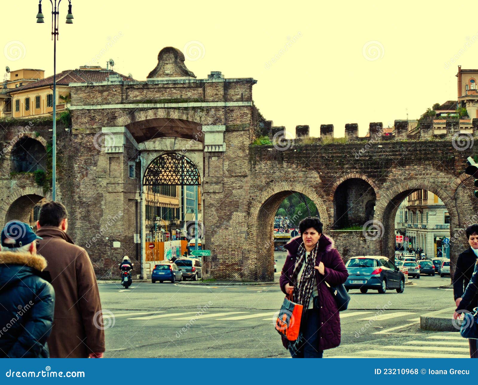 Porta Maggiore Rome, Italy editorial stock photo. Image of wall - 23210968