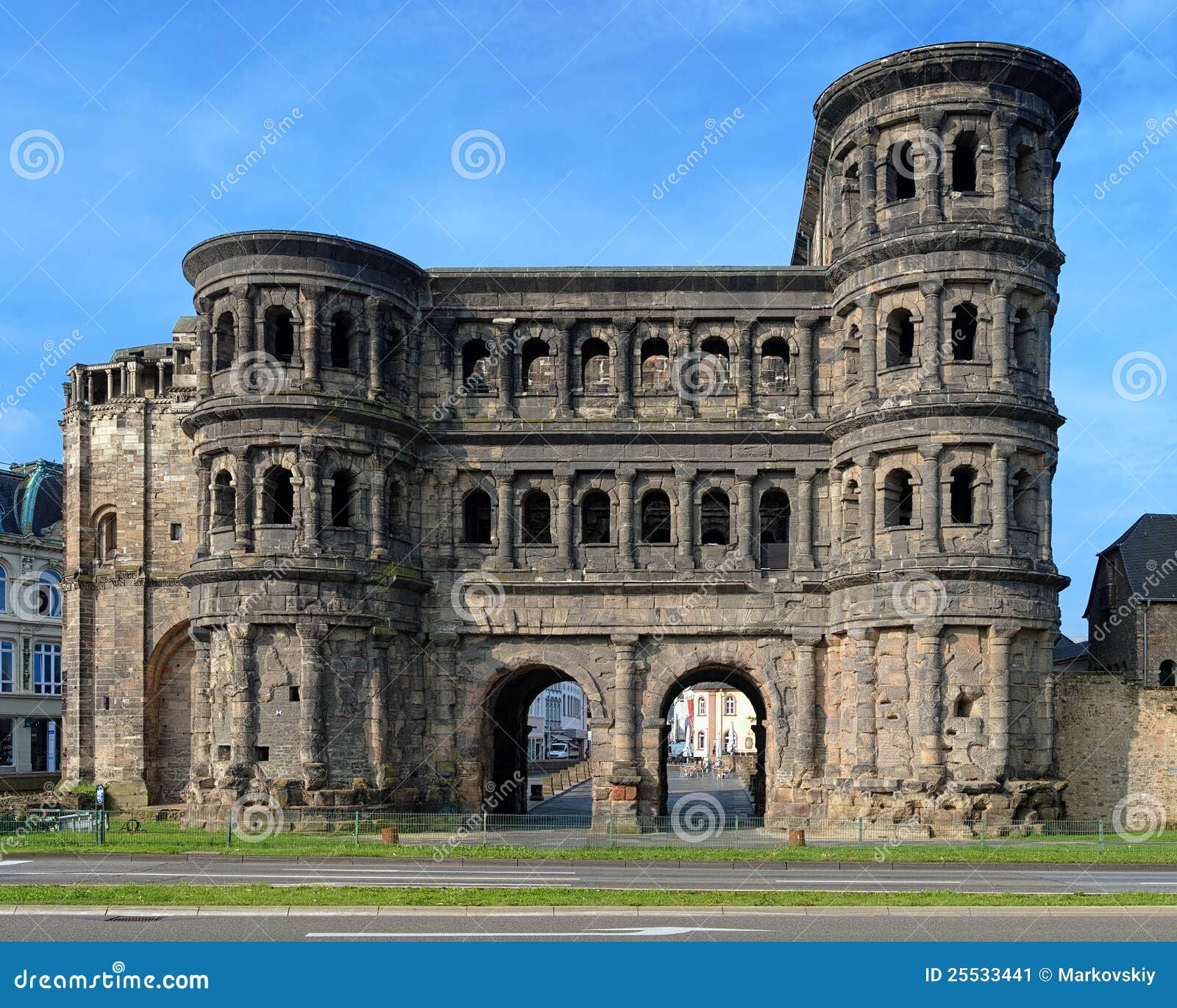 The Porta Nigra (Black Gate) In Trier, Germany Stock Image - Image ...