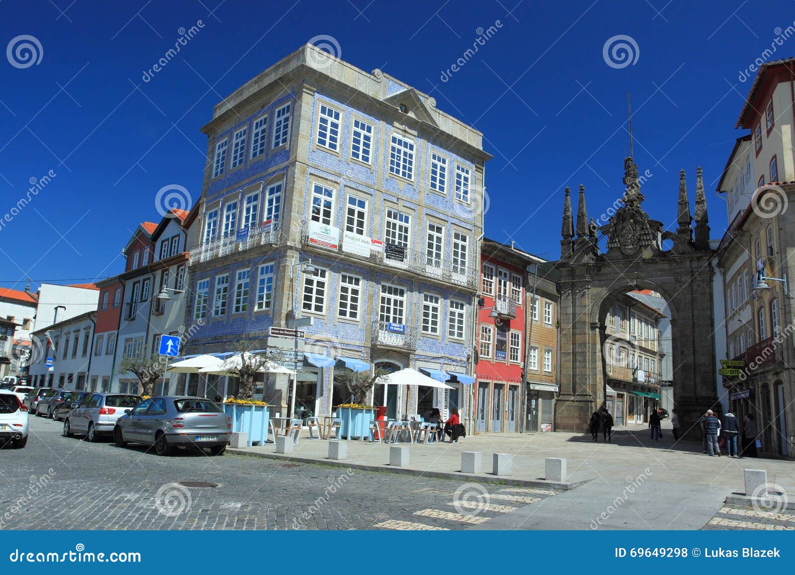 Porta Nova gate in Braga editorial stock photo. Image of historic ...