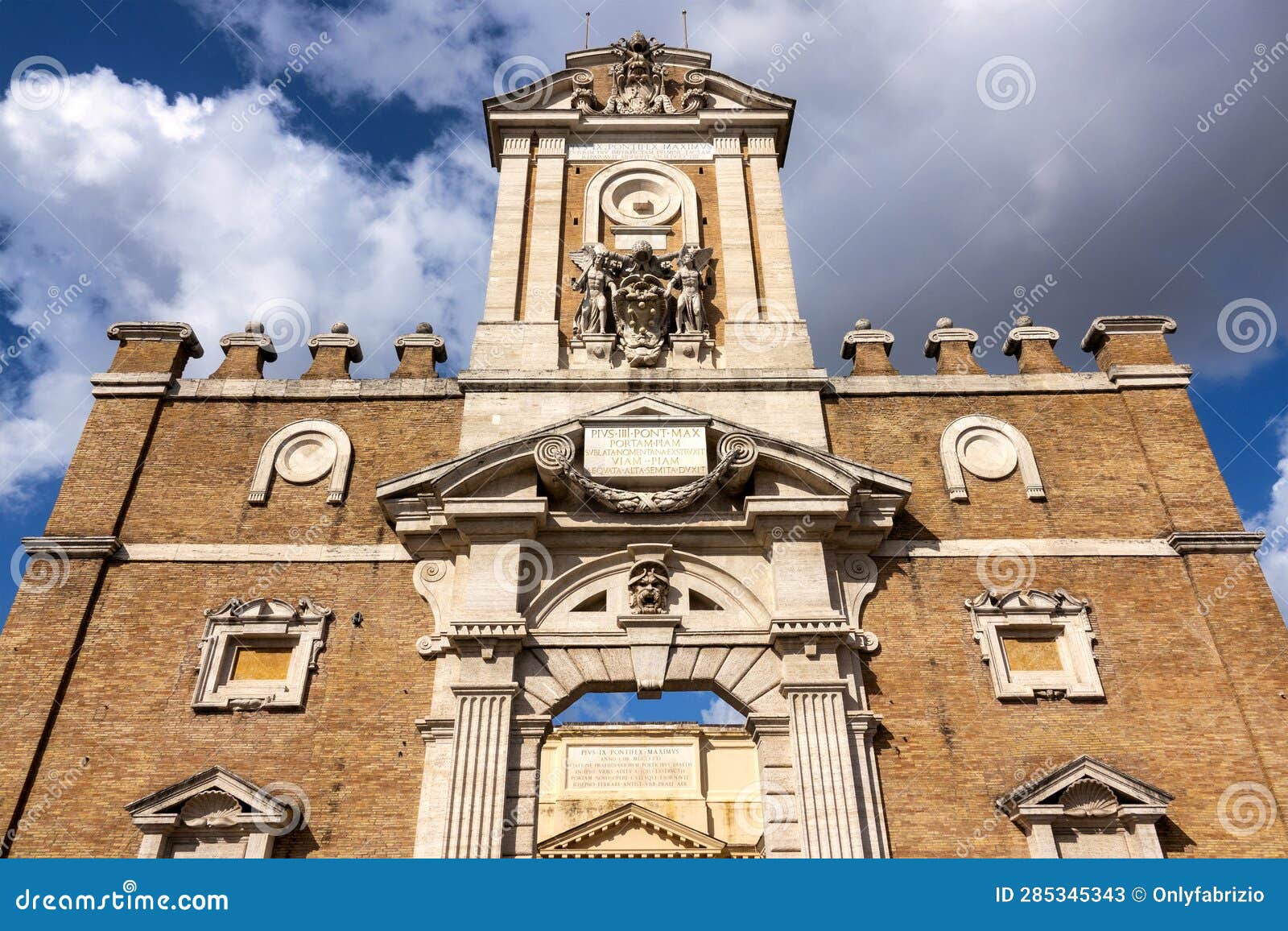 Porta Pia stock image. Image of decorated, architectural - 285345343