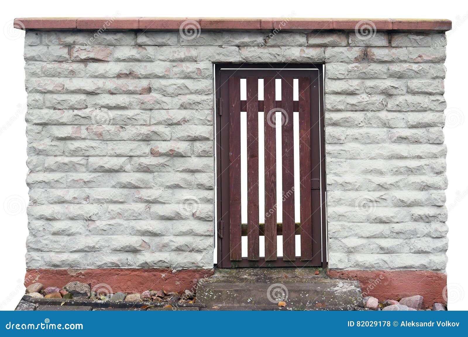 Porta Segreta Di Legno Rossa Fotografia Stock - Immagine di isolato ...