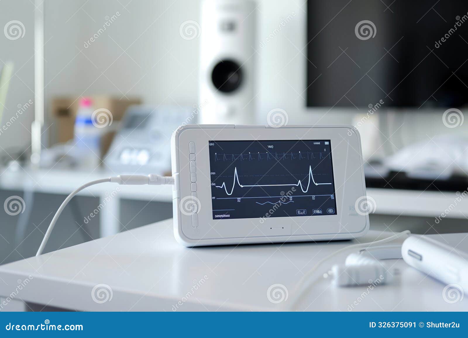 Portable AI Enabled Echo Cardiogram Device Stock Illustration ...