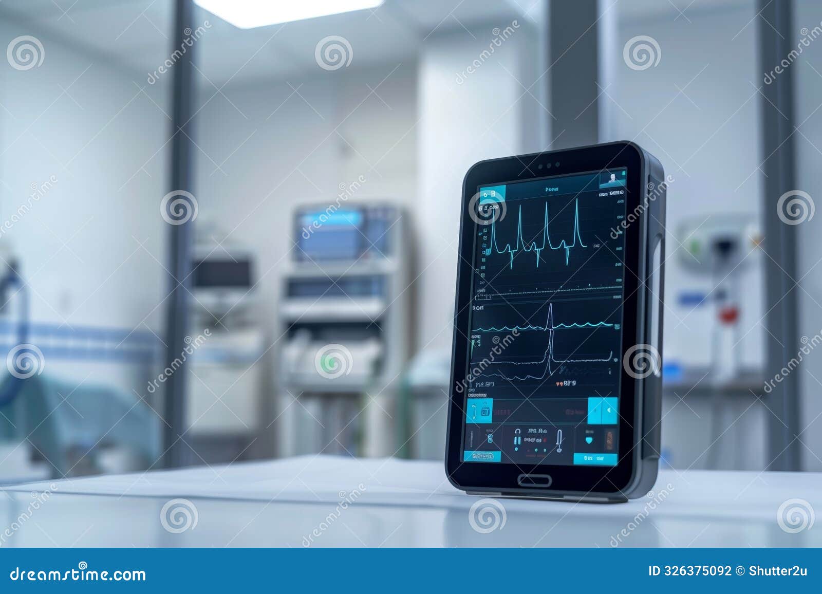 Portable AI Enabled Echo Cardiogram Device Stock Illustration ...