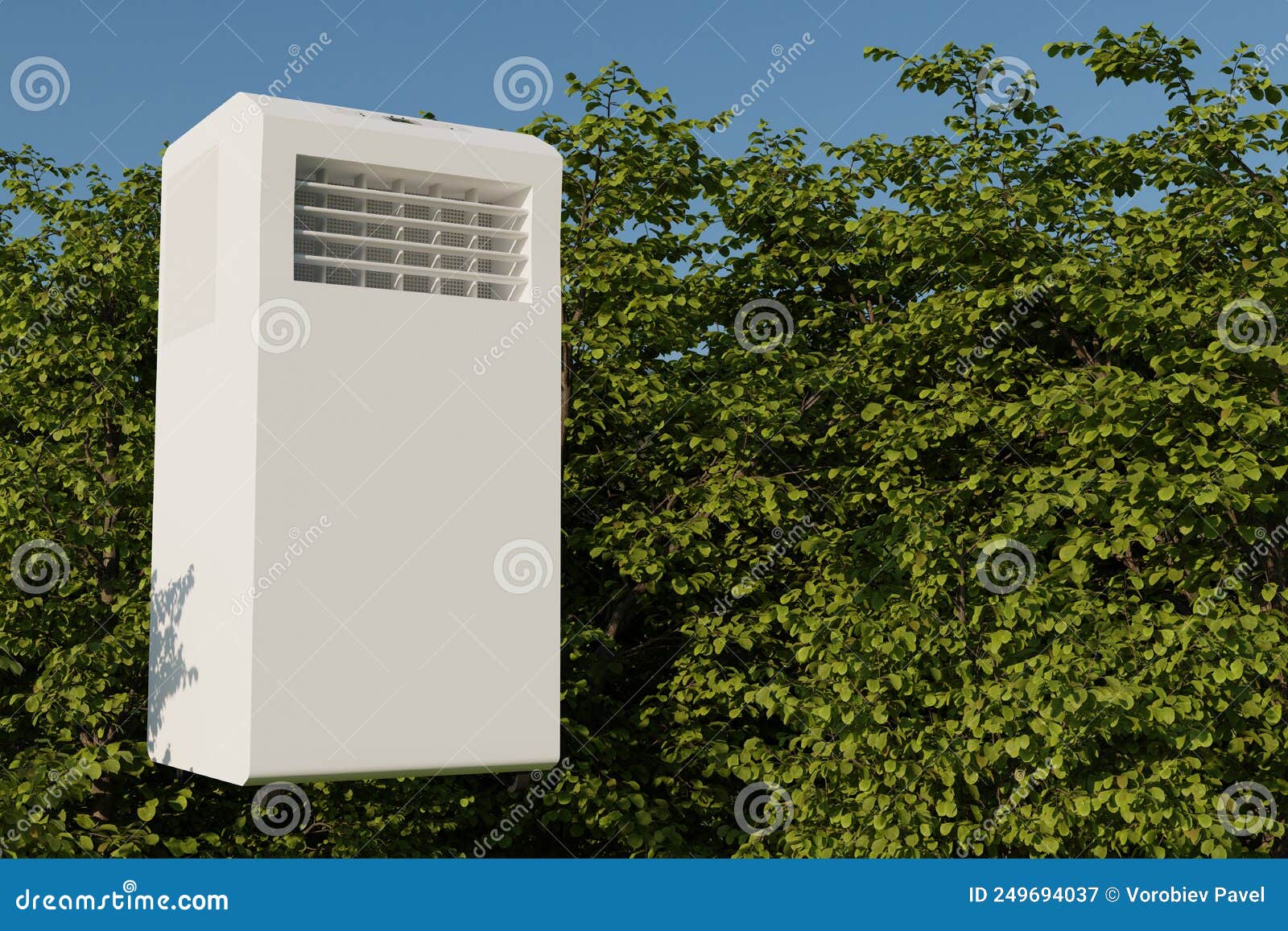 Portable Air Conditioner on the Background of Trees 3d Stock ...