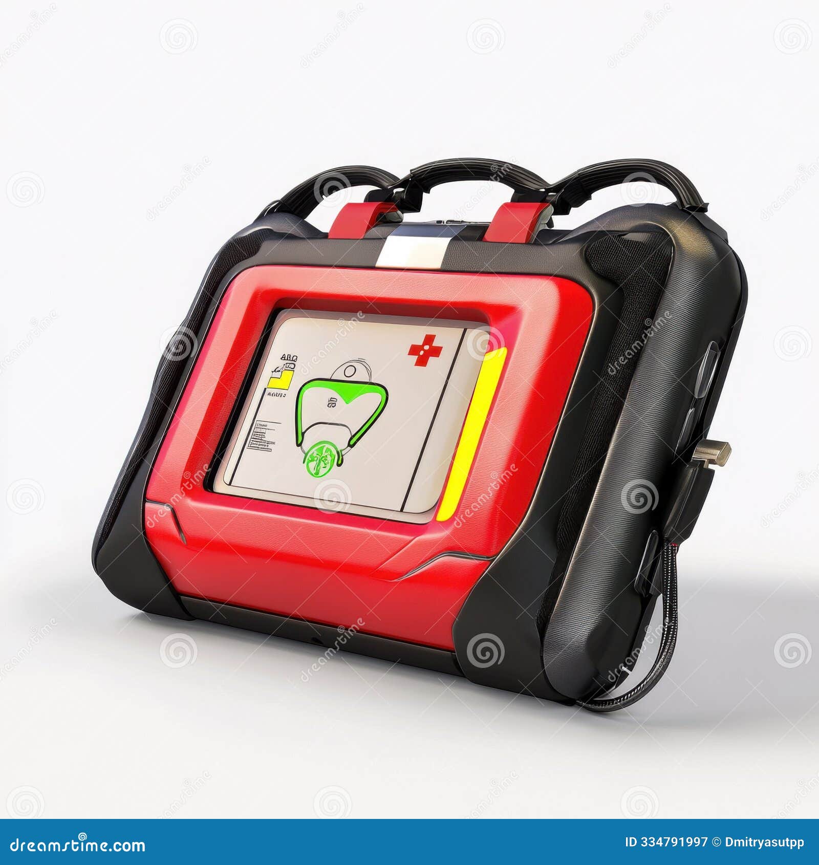 Portable Automated External Defibrillator with Tablet Interface on ...