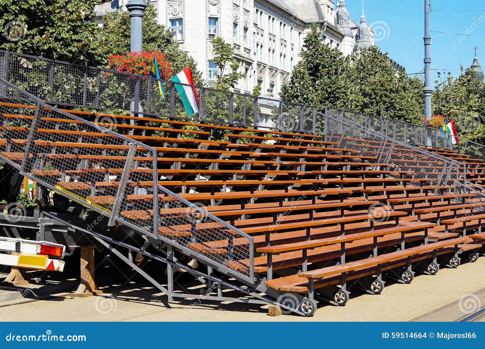 Portable bleachers stock photo. Image of seat, black - 59514664