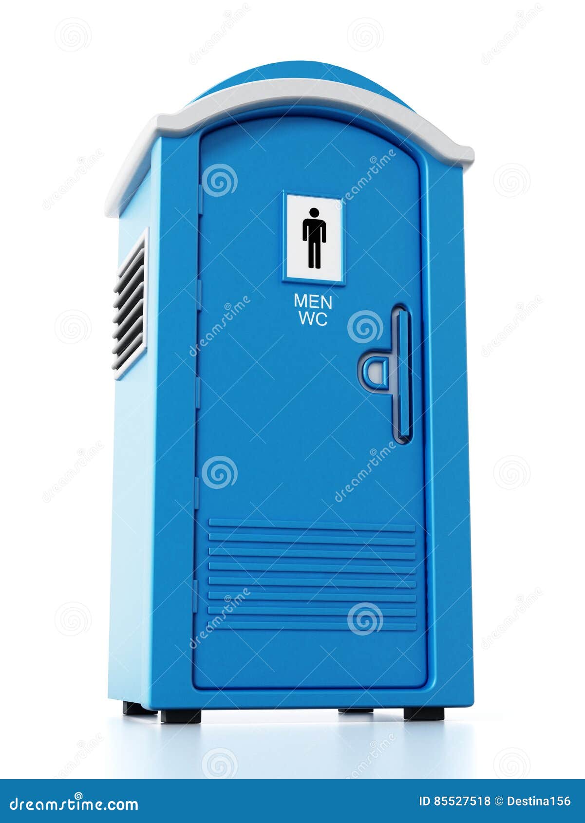 Portable Blue Men WC. 3D Illustration Stock Illustration - Illustration ...