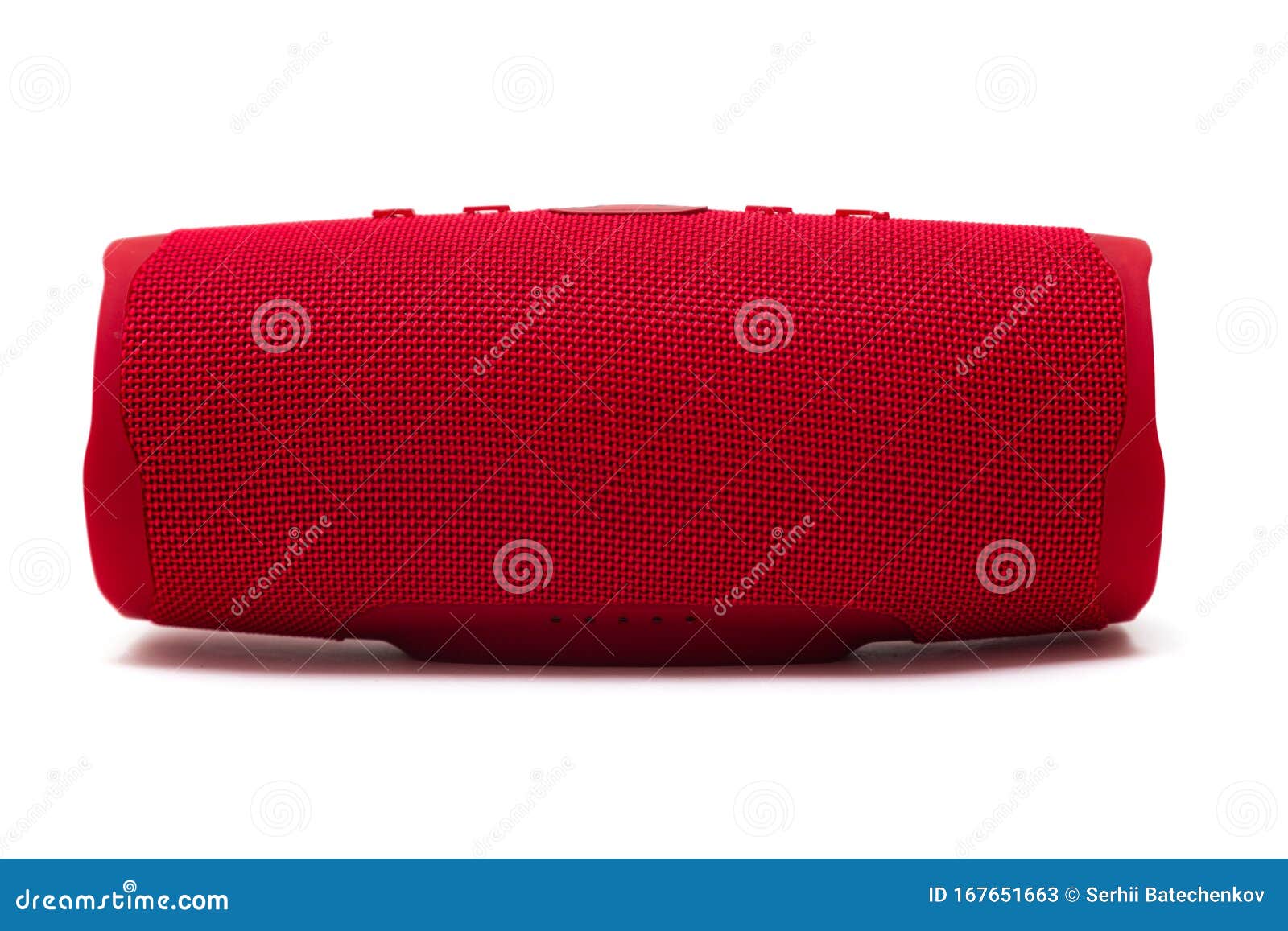 Portable Bluetooth Red Speaker Isolated on White Background Stock Image ...