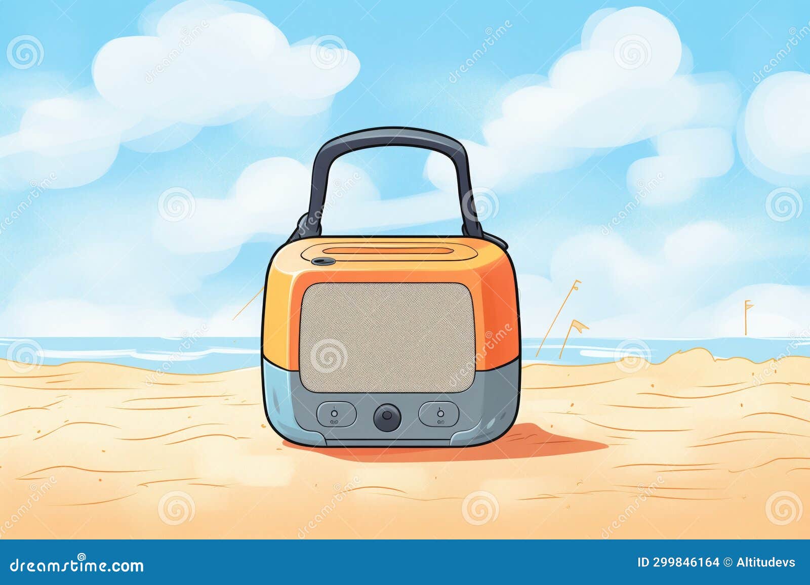A Portable Bluetooth Speaker on a Sand Beach Stock Photo - Image of ...