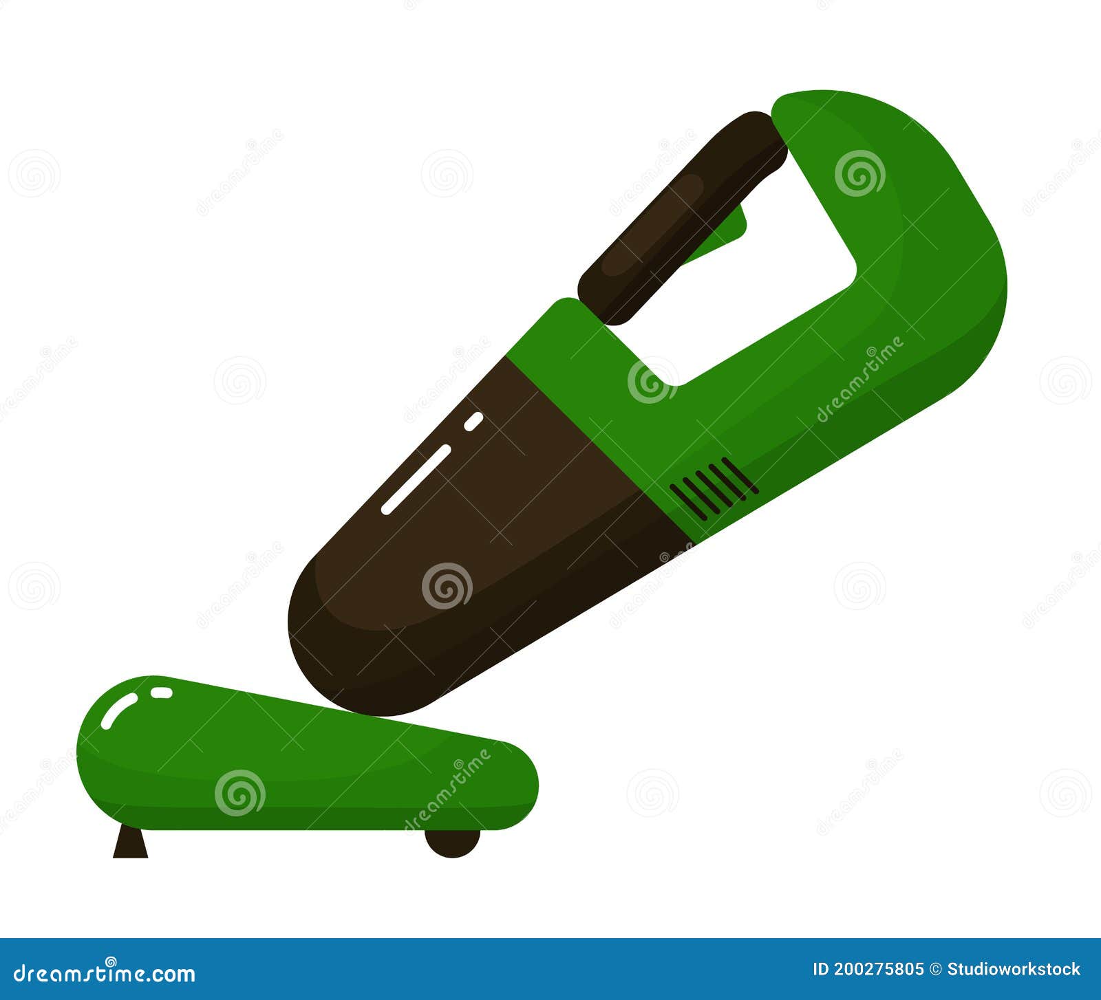 Portable Compact Handheld Vacuum Cleaner Model on White Stock Vector ...