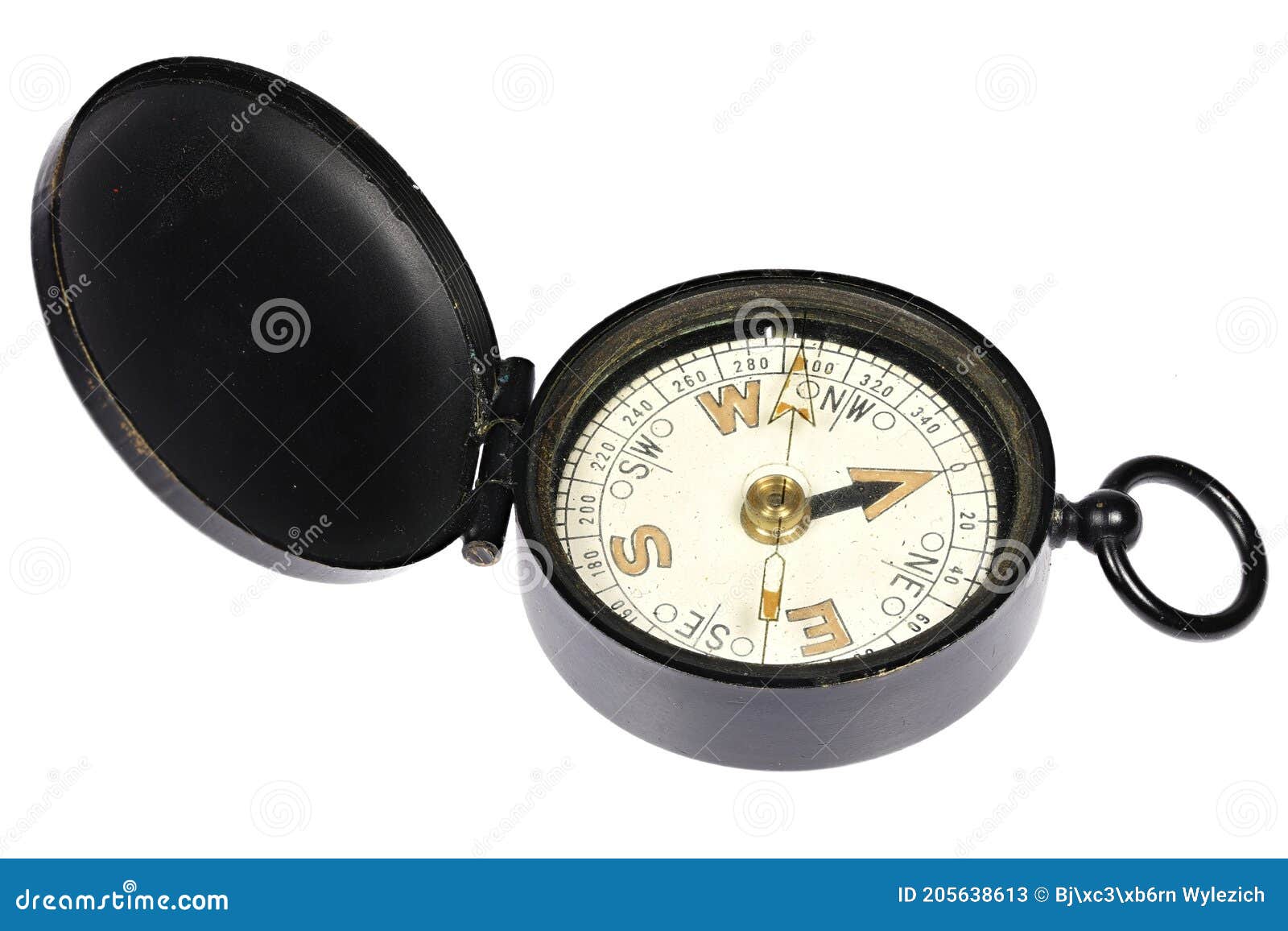 Portable compass stock image. Image of lead, background - 205638613