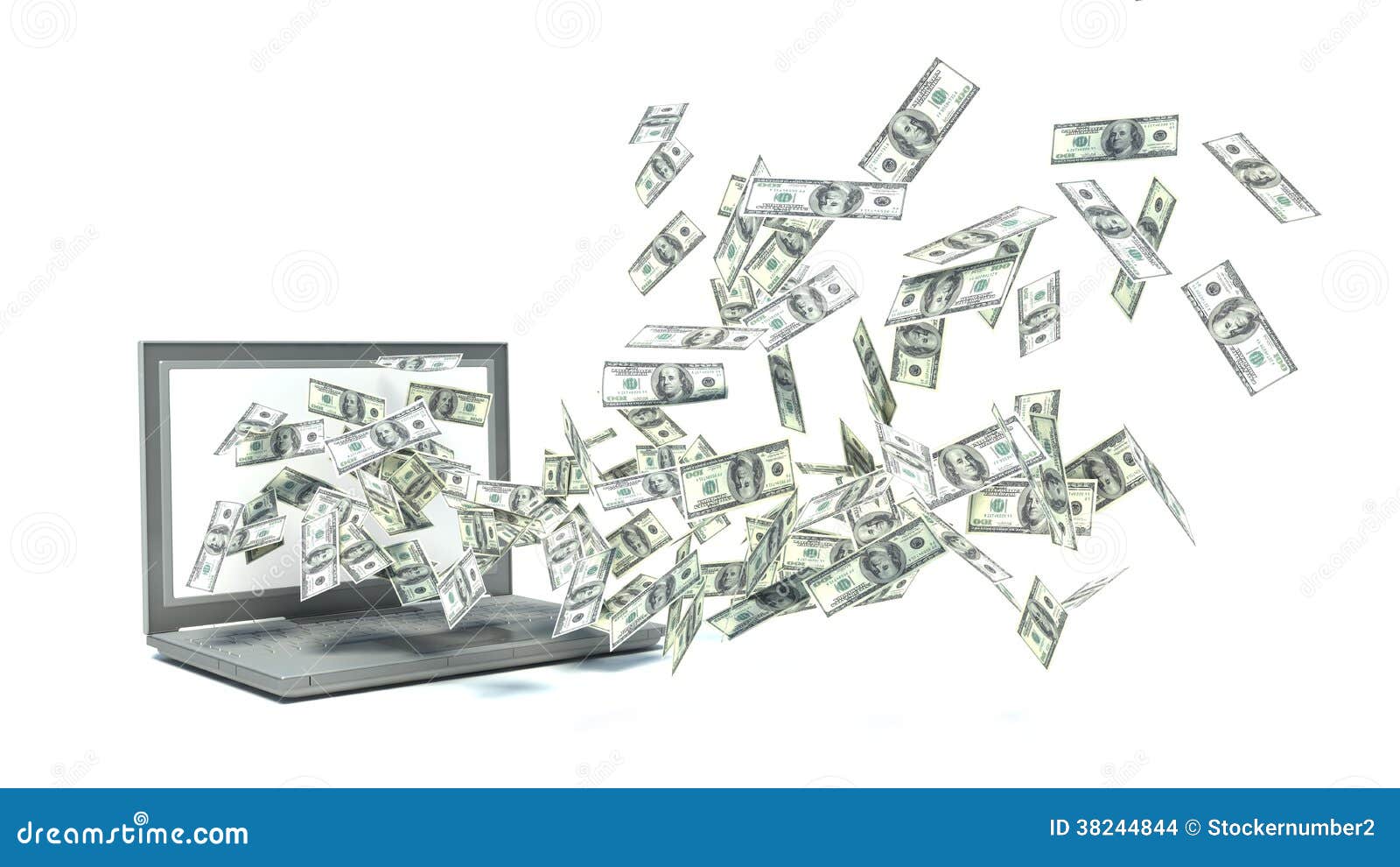 A Portable Computer Make Money Stock Illustration - Illustration of ...