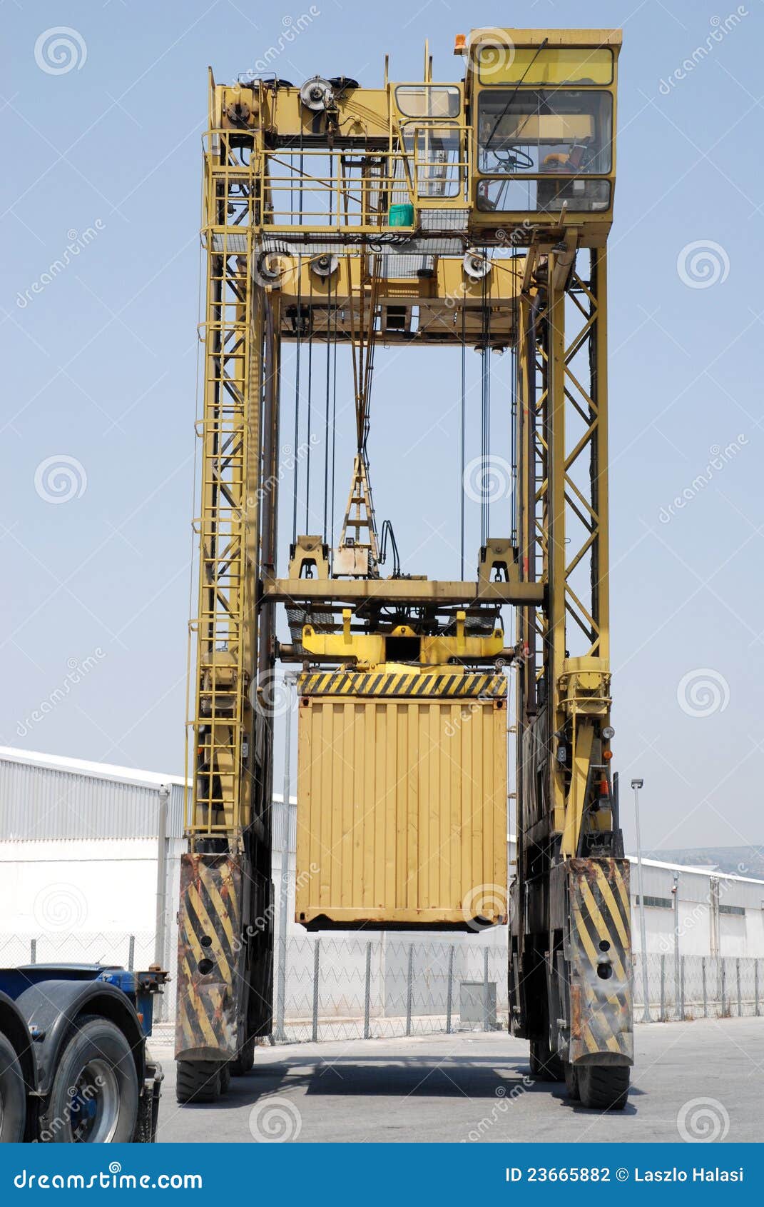 Portable crane, container stock photo. Image of customs - 23665882