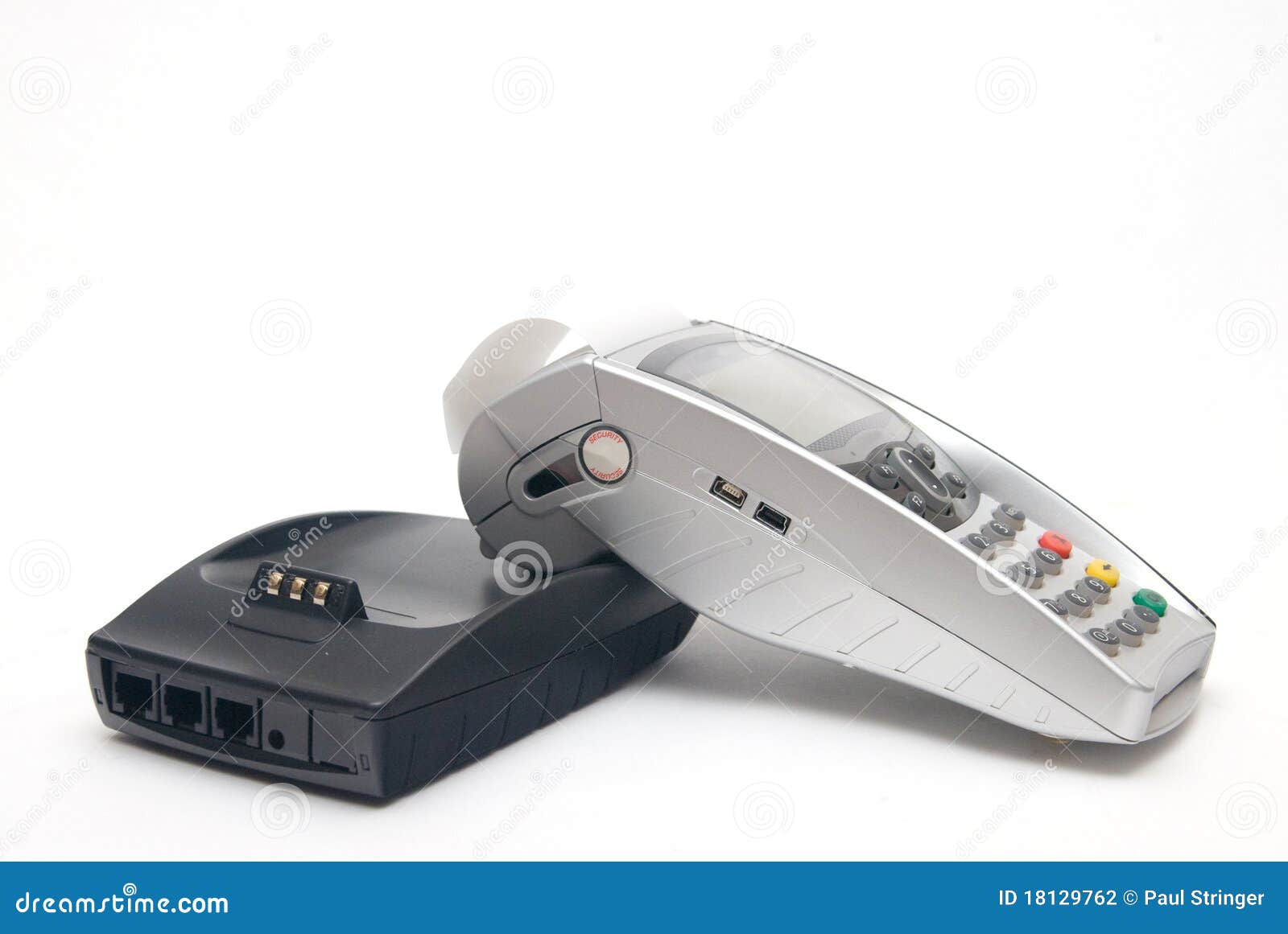 Portable Credit Card Terminal with Base Stock Photo - Image of debit ...