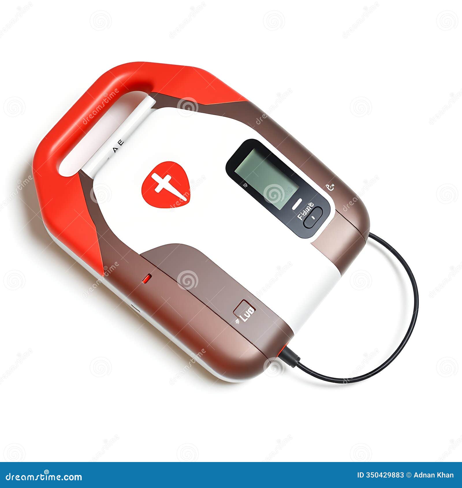 A Portable Defibrillator with Paddles and a Compact Design on a Clean ...