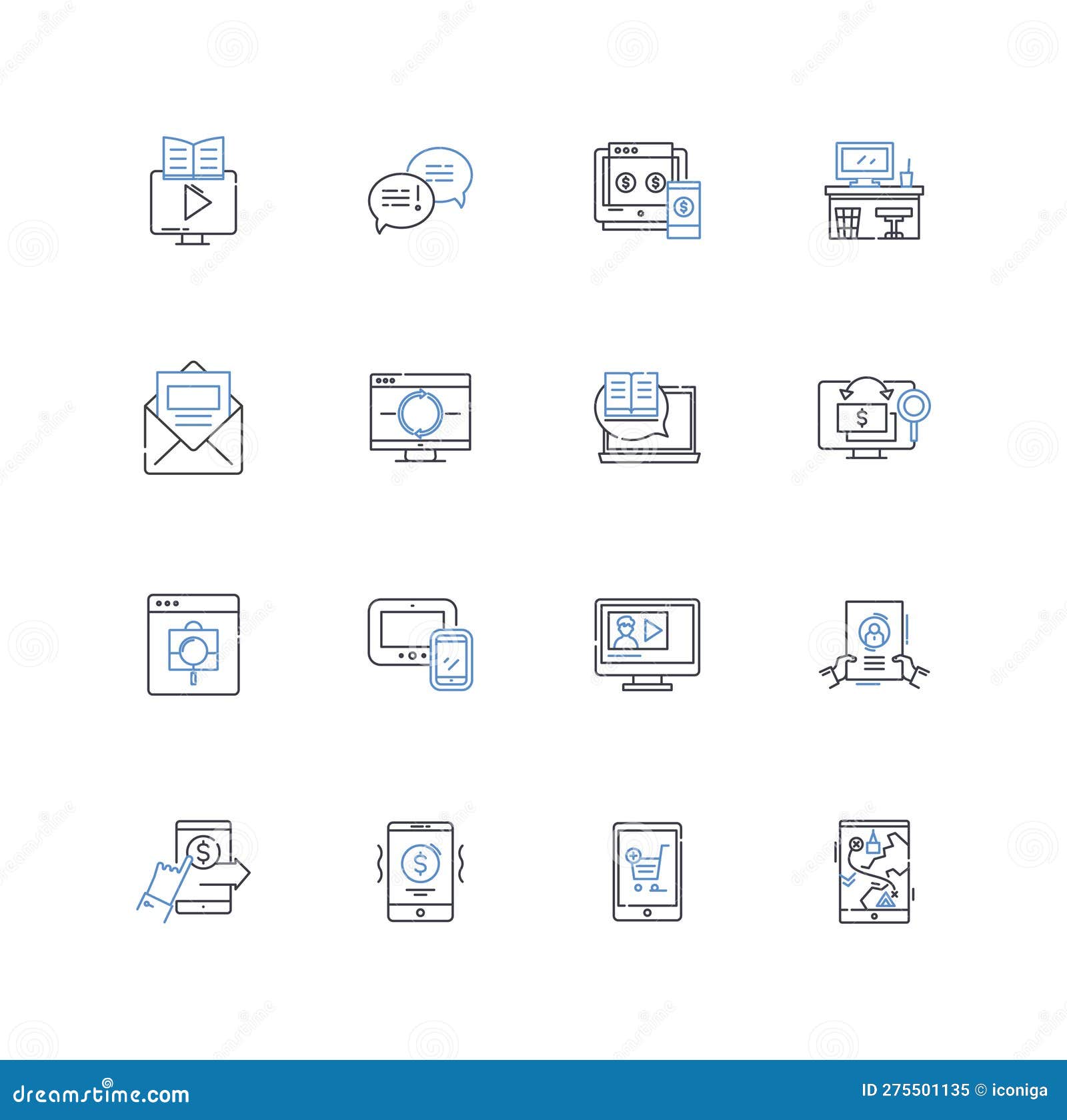 Portable Device Line Icons Collection. Compact, Lightweight ...
