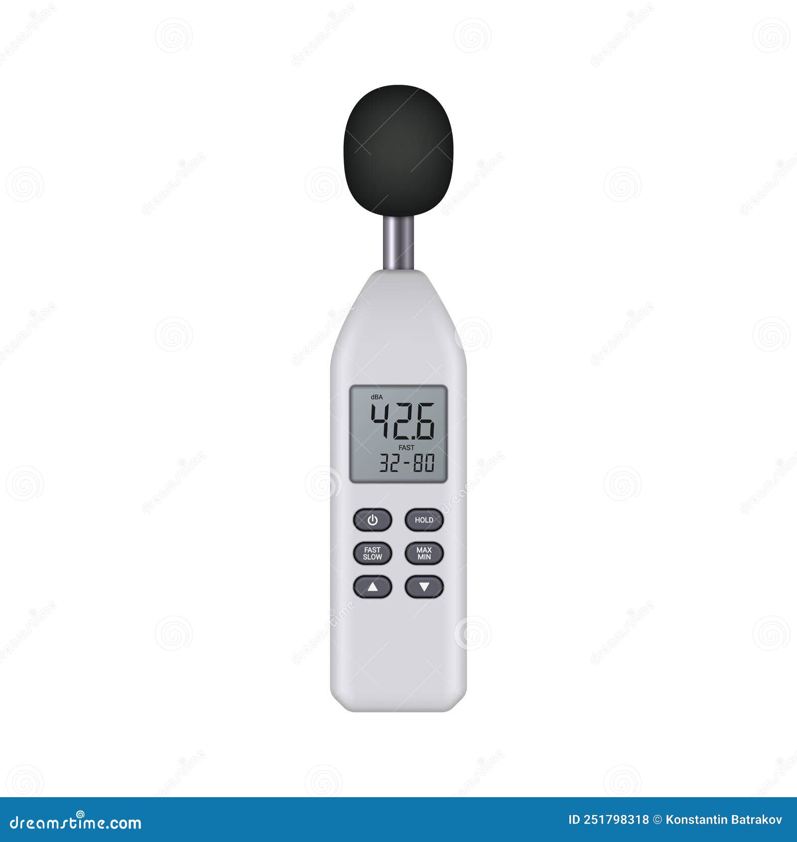 Portable Digital Sound Level Meter. Stock Vector - Illustration of ...
