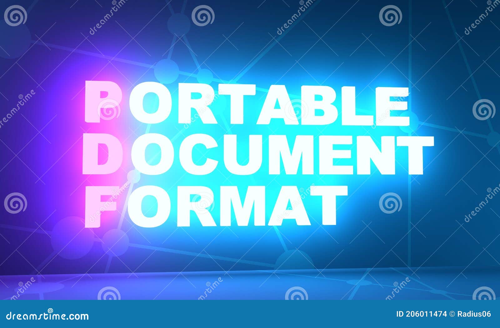 PDF - Portable Document Format Acronym, Technology Concept Background ...