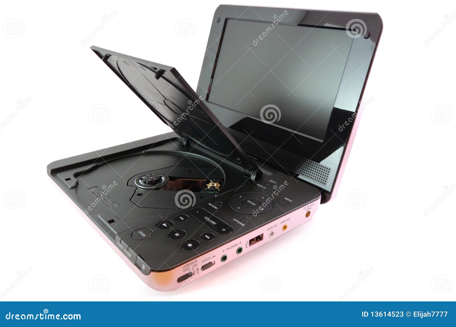 Portable dvd player stock image. Image of movie, black - 13614523