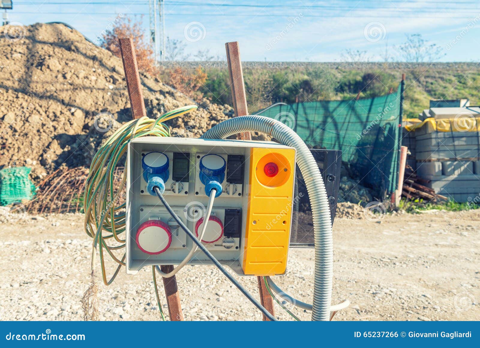 Portable Electric Generator at the Building Site Stock Photo - Image of ...