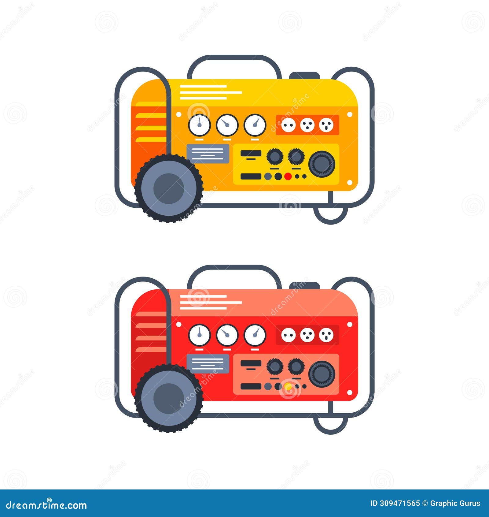 Portable Electric Power Generator. Vector Illustration Stock Vector ...