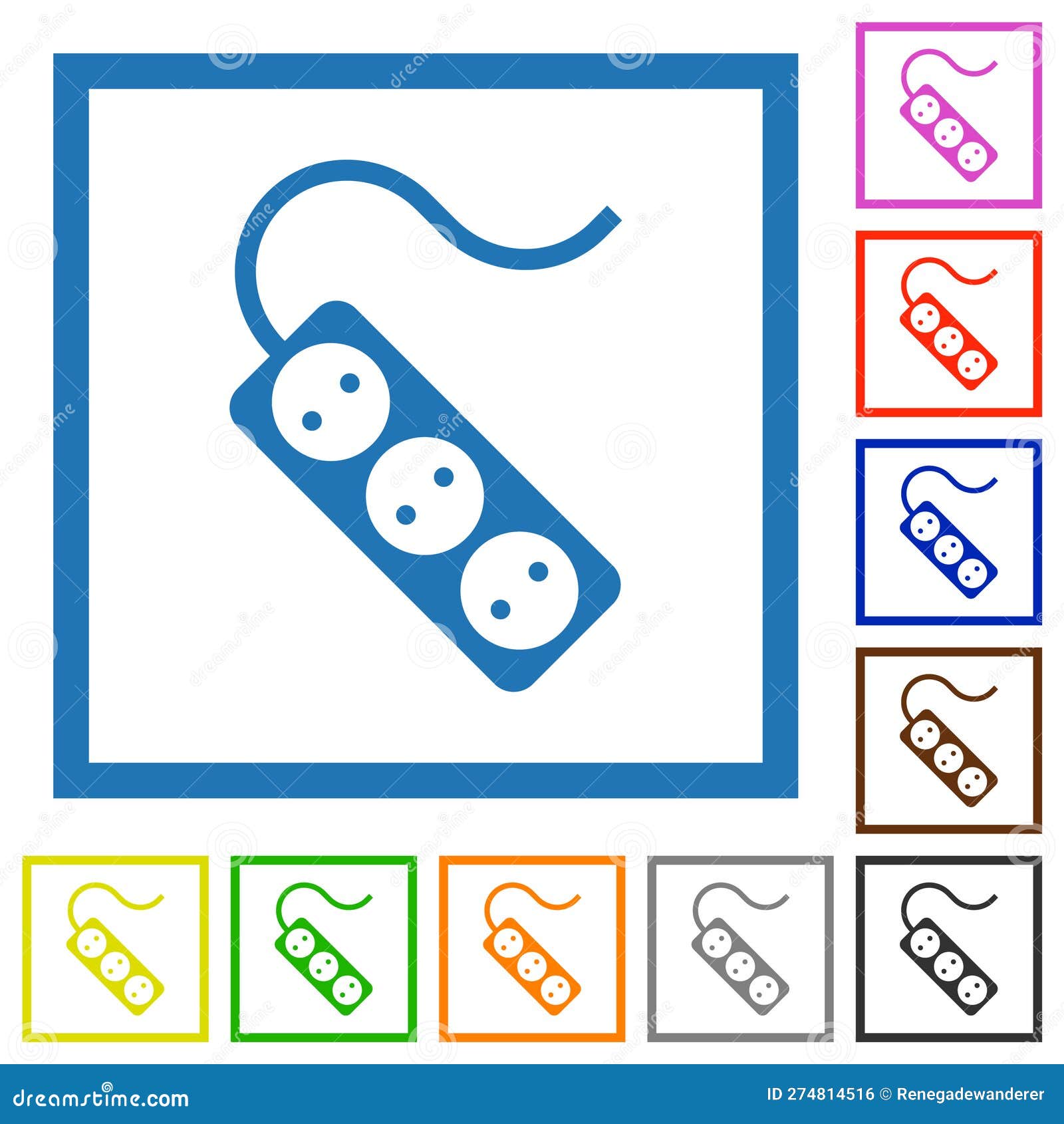 Portable Electrical Outlet With One Socket And Extension Cord And Plug ...