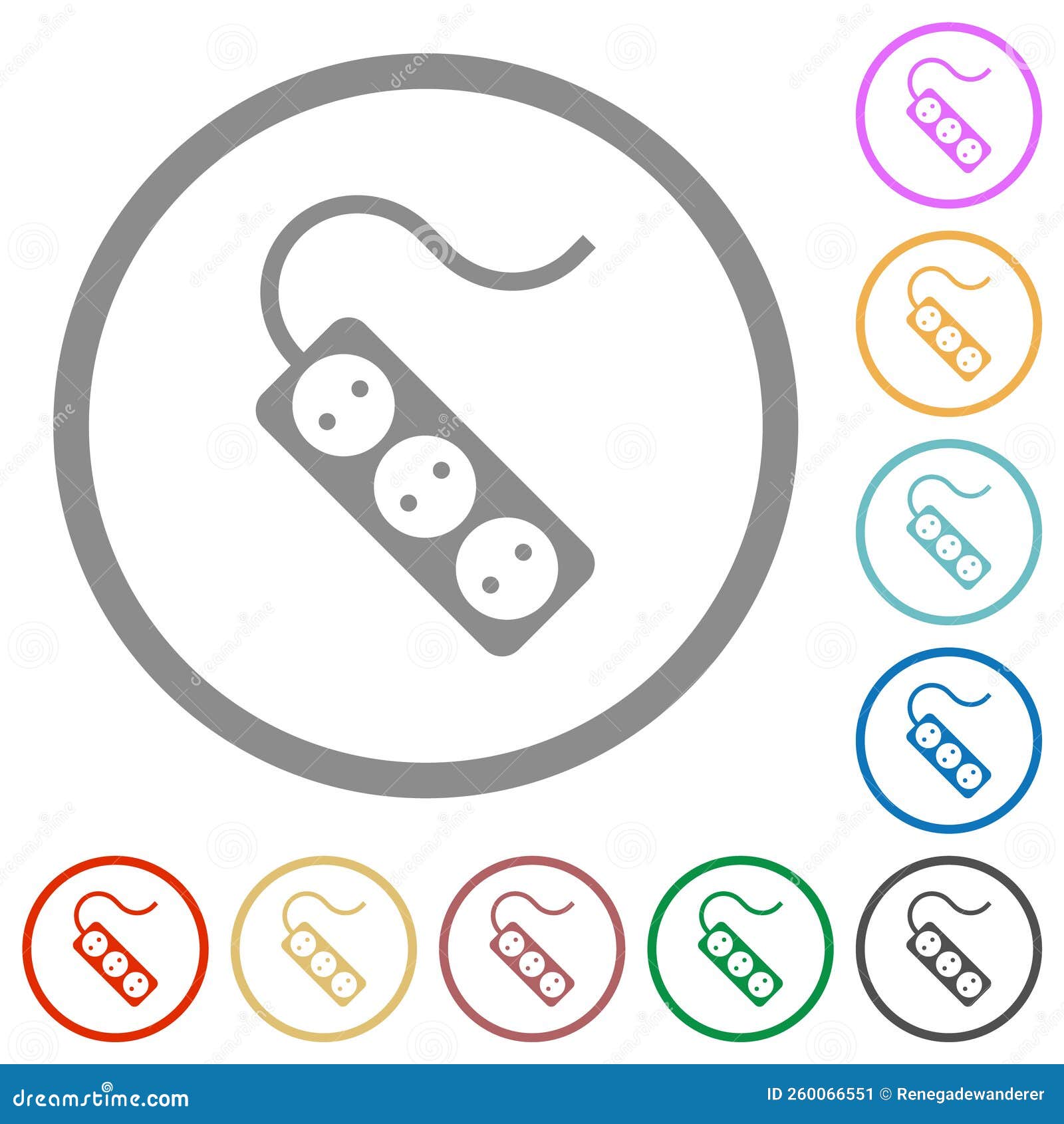 Portable Electrical Outlet With One Socket And Extension Cord And Plug ...