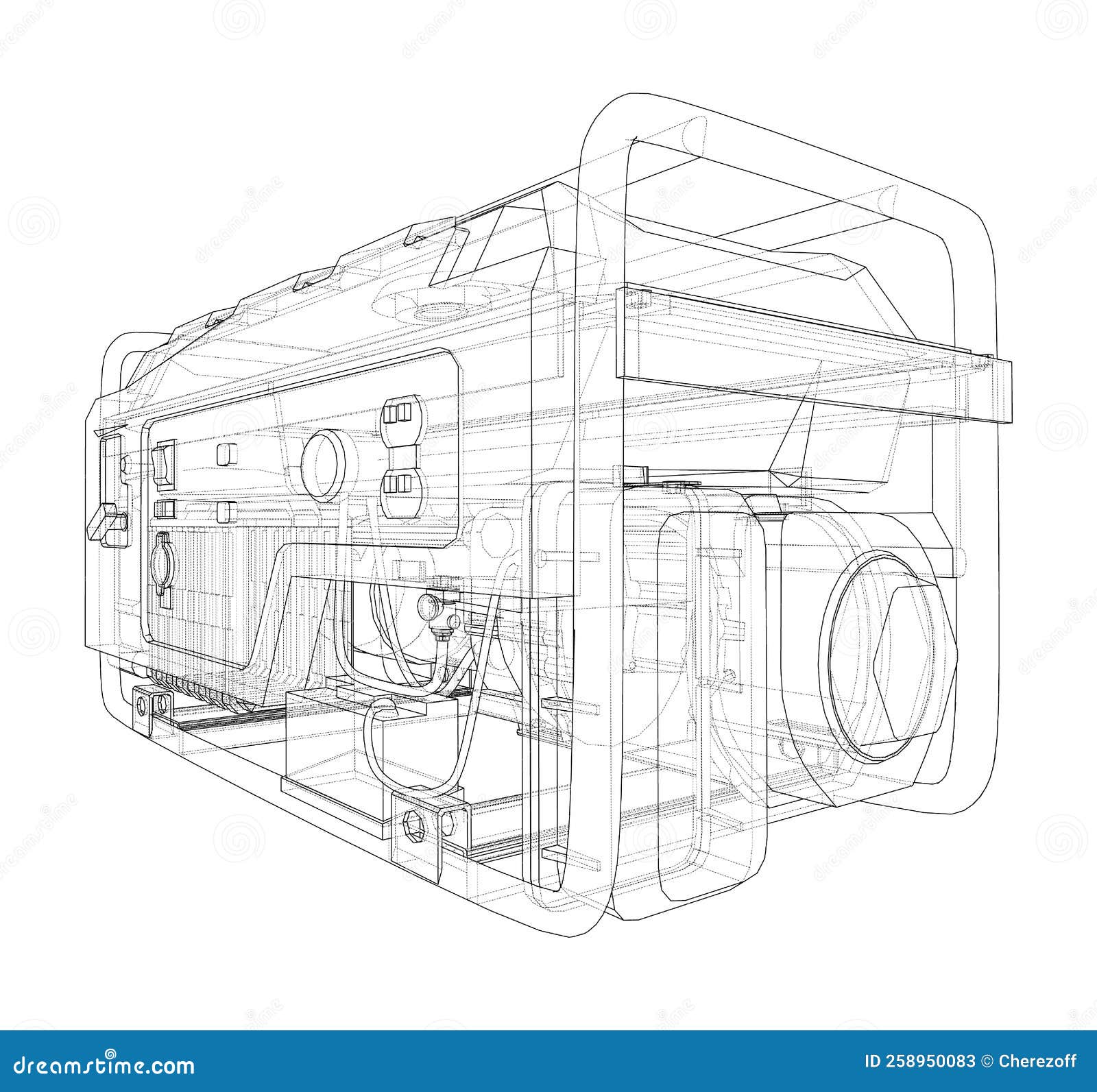 Portable Electro Generator. Vector Stock Vector - Illustration of ...