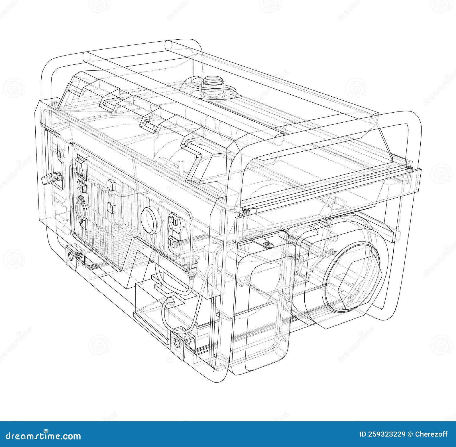 Portable Electro Generator. Vector Stock Vector - Illustration of ...