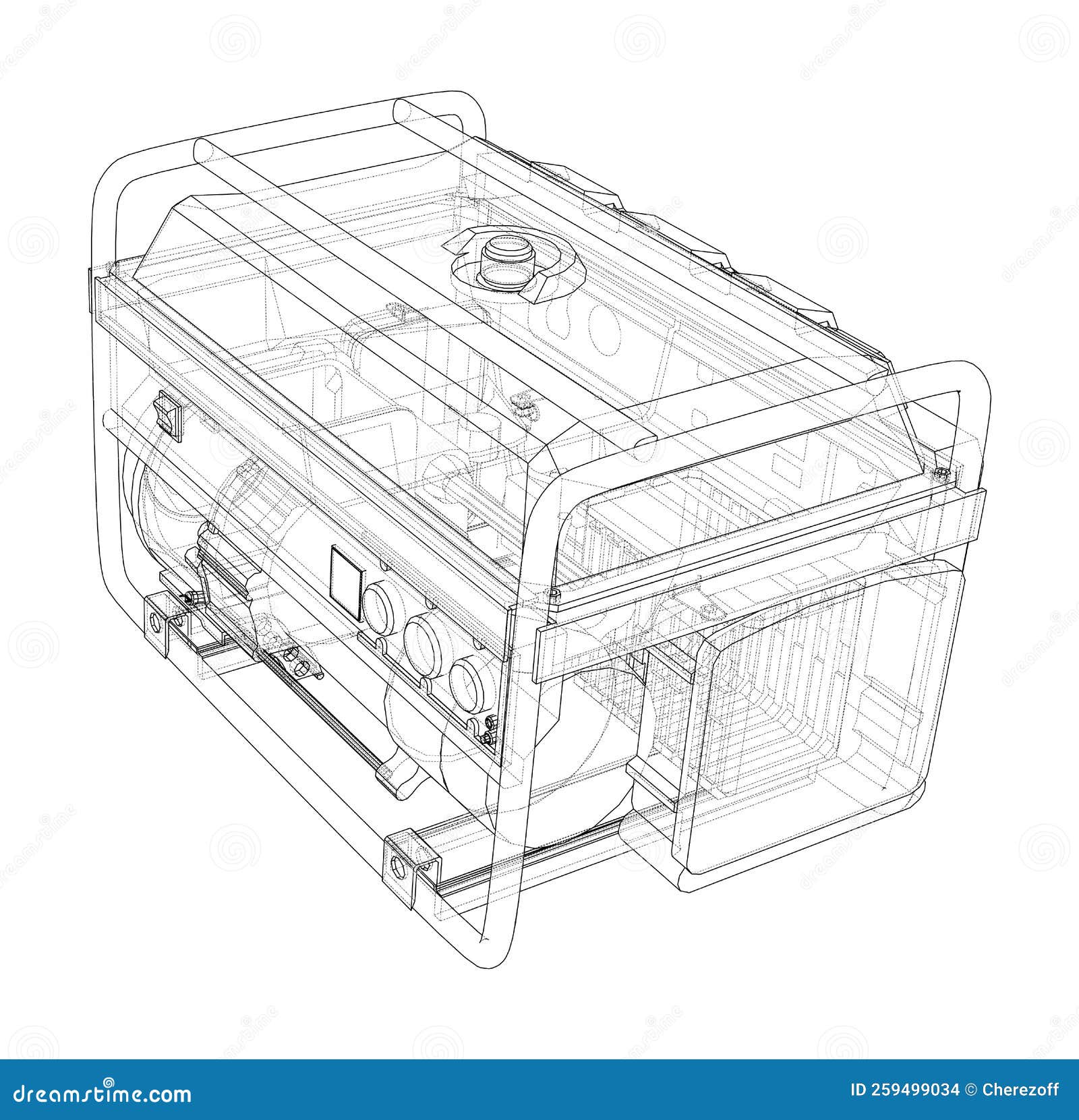 Portable Electro Generator. Vector Stock Vector - Illustration of ...