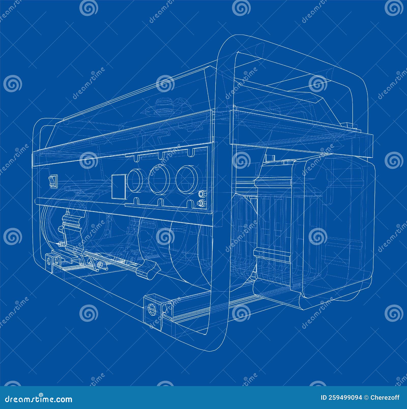 Portable Electro Generator. Vector Stock Vector - Illustration of power ...