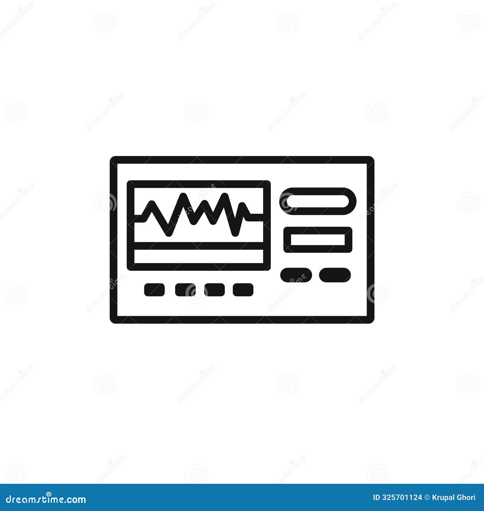 Portable Electrocardiogram Icon Vector Set Collection for Web Stock ...