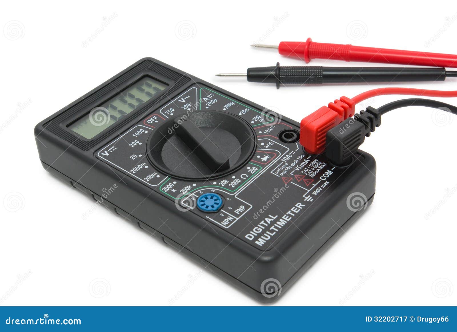 Portable Electronic Digital Multimeter Stock Image - Image of current ...