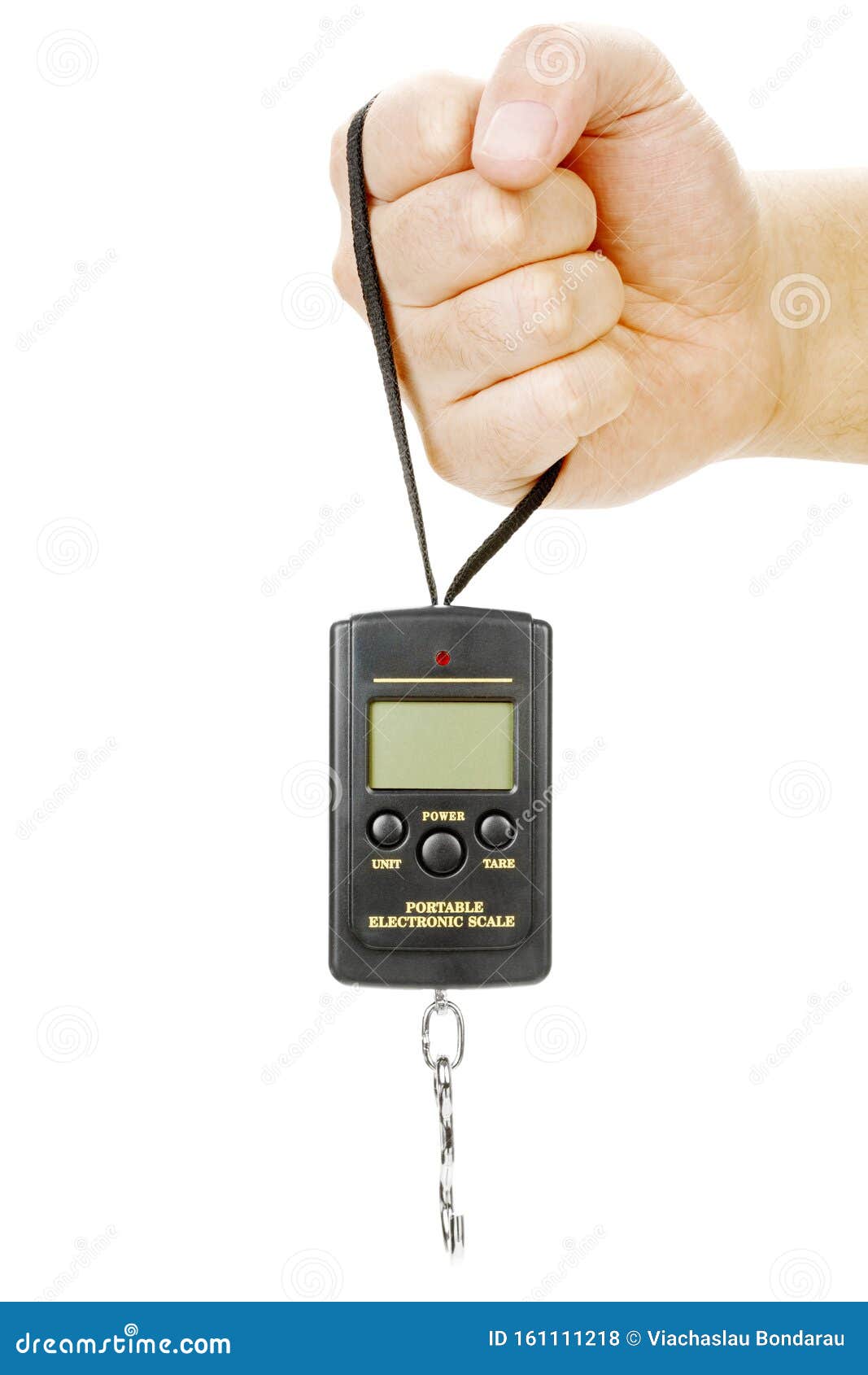 Portable Electronic Scale in Hand Stock Photo - Image of blue, device ...