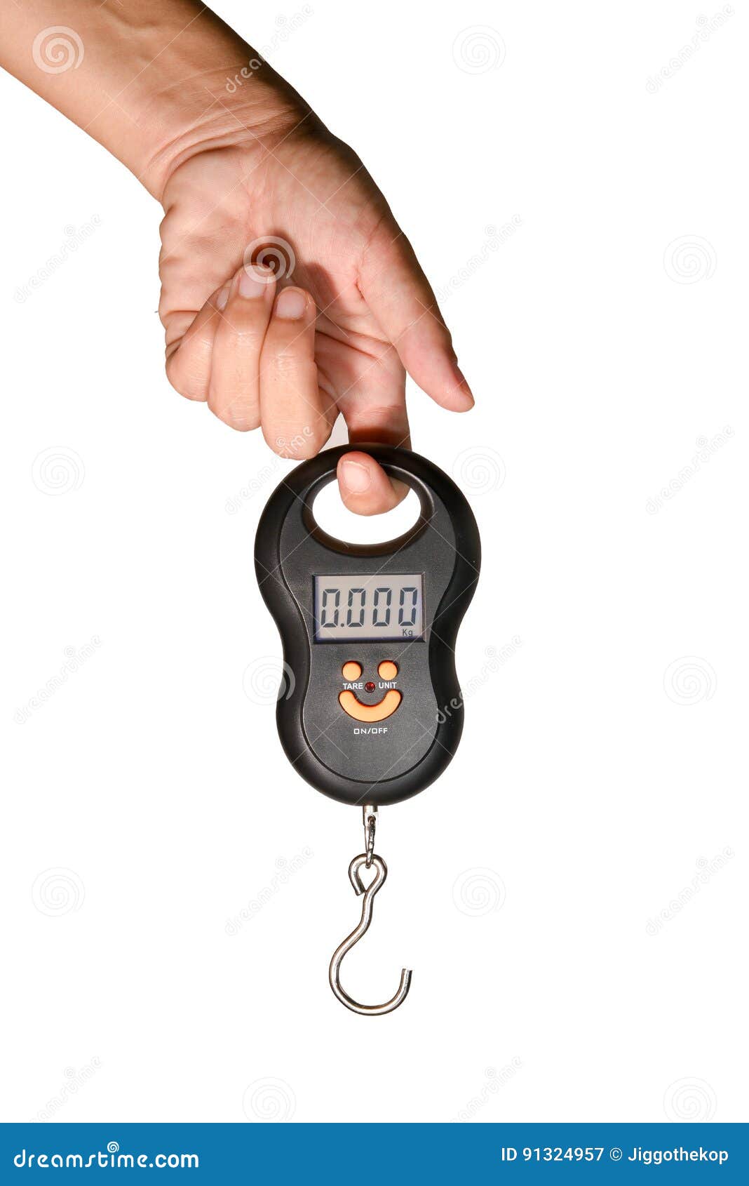 Portable Electronic Scale on Hand Stock Image - Image of electronic ...