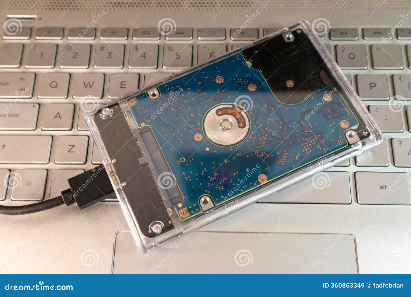 Portable External Hard Disk Drive with Transparent Casing on the ...