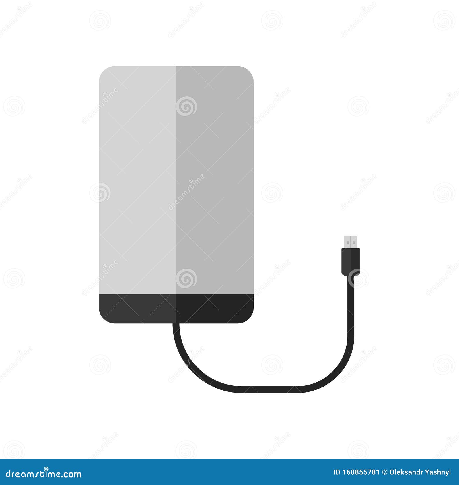 Portable External Hard Drive Disk Icon. Flat Style. Vector Illustration ...