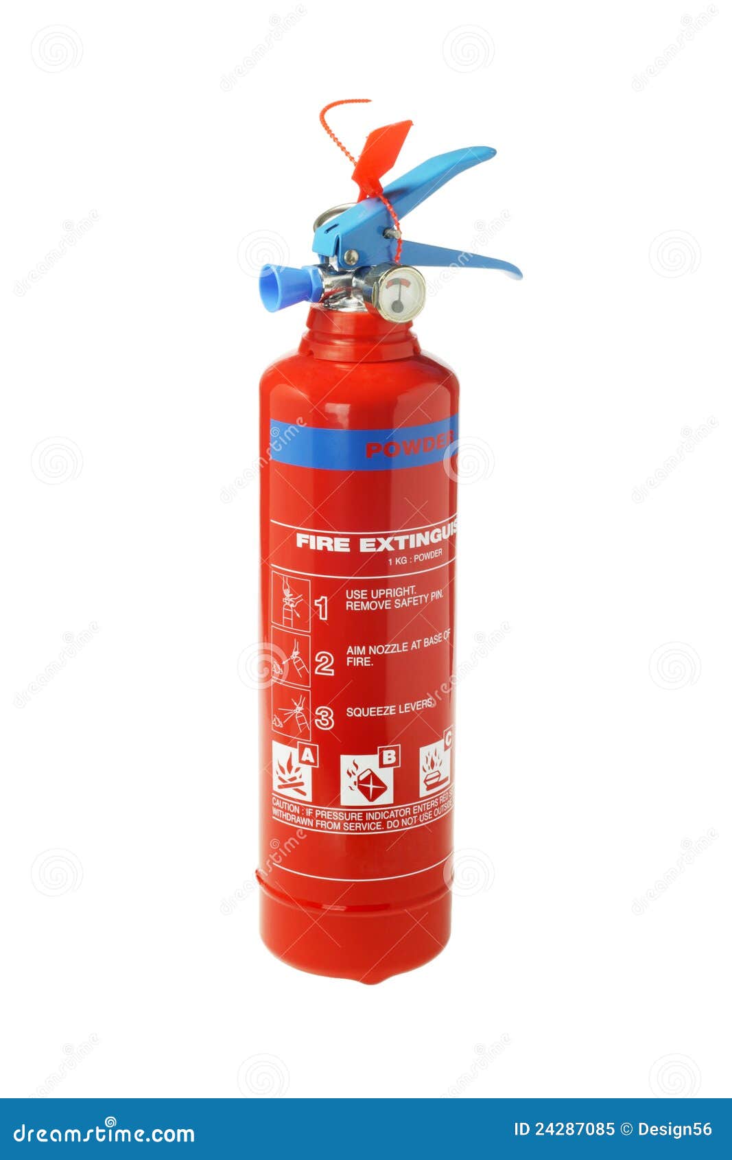 Portable Fire Extinguishers. Fire Safety On The Road. Close-up Stock ...